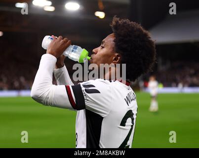 London, England, 12th January 2023. Antonee Robinson of Fulham with ...