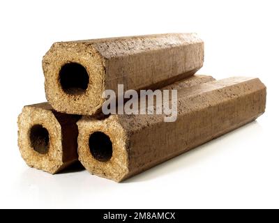 Round Hardwood Sawdust Briquettes - Compressed Biomass Wood Fire Logs ...