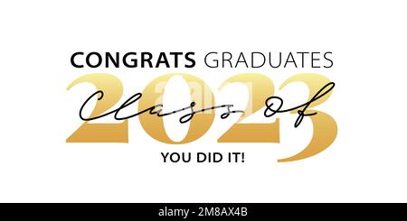 Class of 2023. Modern calligraphy. Hand drawn brush lettering logo ...