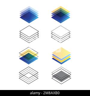 Layered paper stacks set Stock Vector Image & Art - Alamy