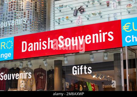 Danish souvenirs shop, Copenhagen, Denmark Stock Photo - Alamy