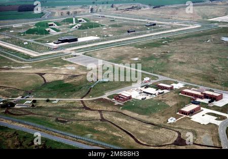 An aerial view of the ground launched cruise missile base at Florennes ...
