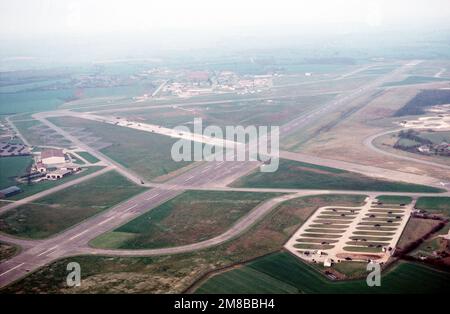 An aerial view of the base's main runway. The 66th U.S. Air Force ...