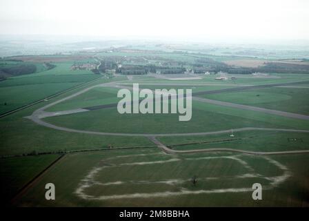 An aerial view of the base's main runway. The 66th United States Air ...