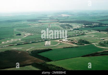 An aerial view of a portion of the base, which is a war reserve ...