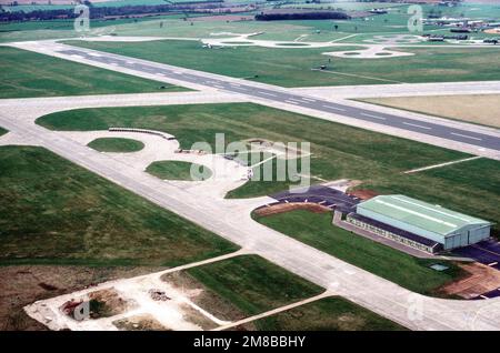 An aerial view of the base's main runway. The 66th U.S. Air Force ...