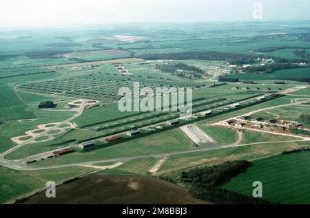 An aerial view of a portion of the base, which is a war reserve ...