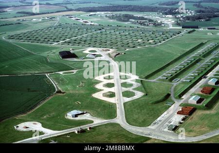 An aerial view of a portion of the base, which is a war reserve ...