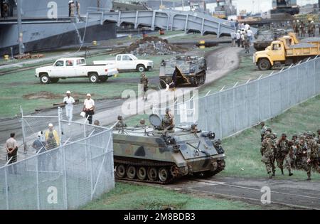 The cargo ship USNS BELLATRIX (T-AKR 288), which is delivering trucks ...