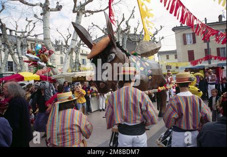 Traditional donkey festival in Gonfaron in the Var in Provence the ...