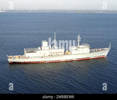 Starboard beam view of research ship and icebreaker Vladimir Kavraysky ...