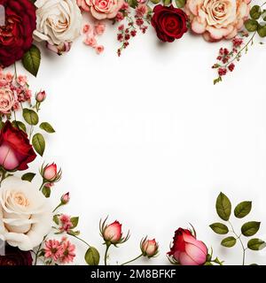 A stunning image featuring a red and pink rose flower with a blank ...