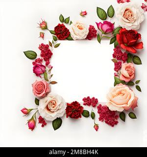 A stunning image featuring a red and pink rose flower with a blank ...