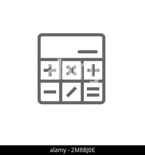Calculator line icon. Graphic resource template, vector illustration ...