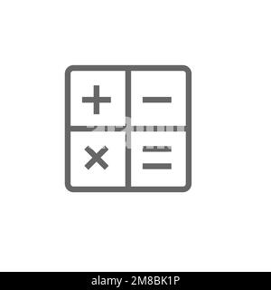 Calculator line icon. Graphic resource template, vector illustration ...