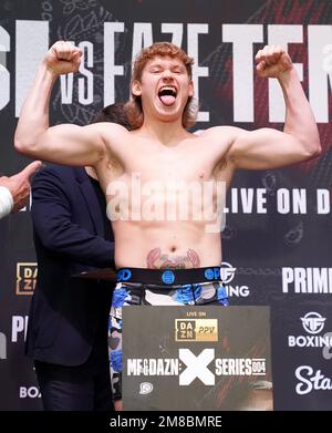 KSI during the weigh-in at BOXPARK Wembley, London. Picture date ...