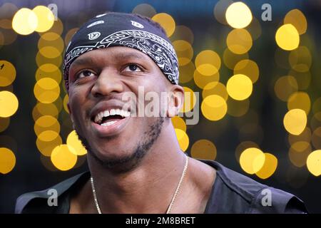KSI during the weigh-in at BOXPARK Wembley, London. Picture date ...