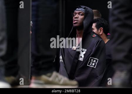 KSI during the weigh-in at BOXPARK Wembley, London. Picture date ...
