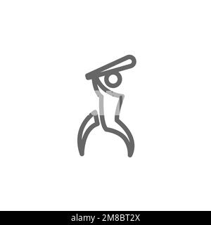 Baseball line icon, graphics resource template, vector illustration ...