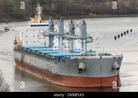 Bulkcarrier ULTRA FOREST passing the Kiel Canal Stock Photo - Alamy