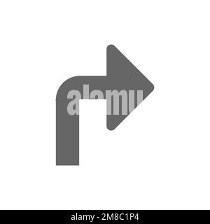 Straight turn arrow icon, common graphic resources, vector illustration ...