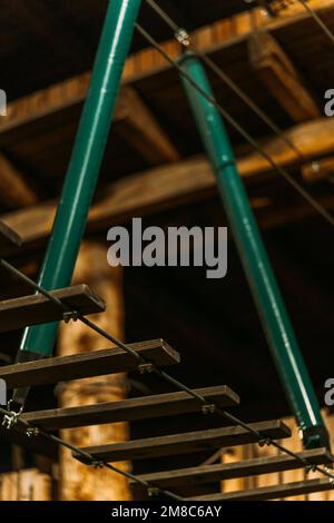 Fun and hard adventure park captured in the nighttime Stock Photo - Alamy