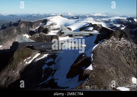 Deployed F-4E Phantom II aircraft are parked on the flight line at ...