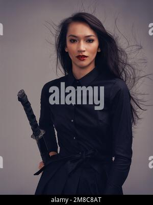 Female ninja in battle Stock Photo - Alamy