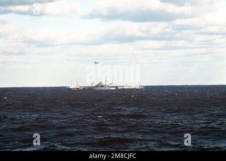 The submarine rescue ship USS KITTIWAKE (ASR-13) and the salvage ship ...