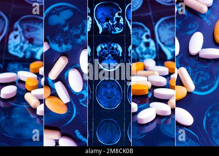 Drug addiction collage Stock Photo - Alamy