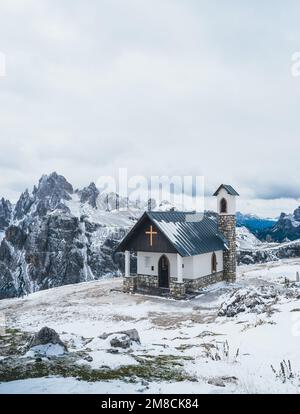 Small Church at Tre Cime Dreizinnen Dolomites South Tyrol Italy Stock ...