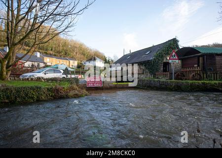 Gower, UK. 13th Jan, 2023. The road outside the Gower Heritage Centre ...