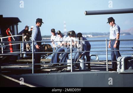 The large harbor tug NASHUA (YTB-774) assists the nuclear-powered ...