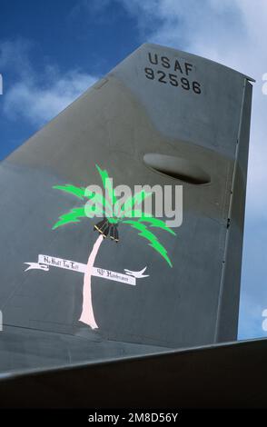 A U.S. Air Force B-52G Stratofortress aircraft takes off on a mission ...