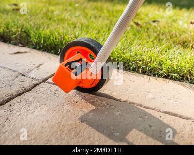Measuring wheel tool for calculating distance at the road construction ...