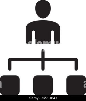 A vector design of Organization Chart and structure black icons on a ...