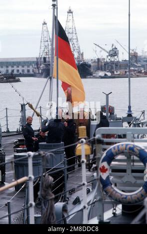 The West German destroyer FGS LUTJENS (D-185), left, and the Canadian ...