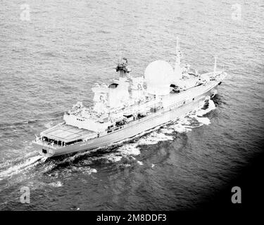 A starboard quarter view of the missile range instrumentation ship USNS ...