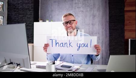 Thank You Corporate Job Appreciation Sign. Grateful Business Man Stock ...