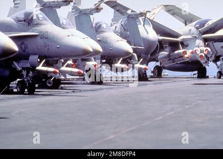 A-6E Intruders of Attack Squadron 34 in flight over the Mediterranean ...