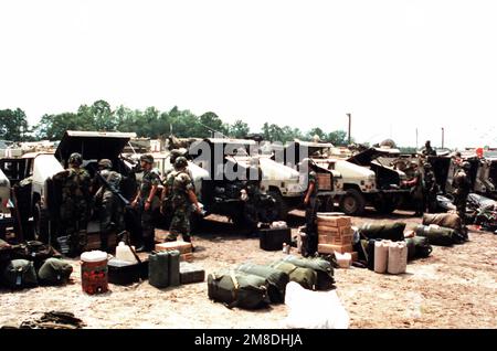 Soldiers use M998 High-Mobility Multipurpose Wheeled Vehicles (HMMWV ...