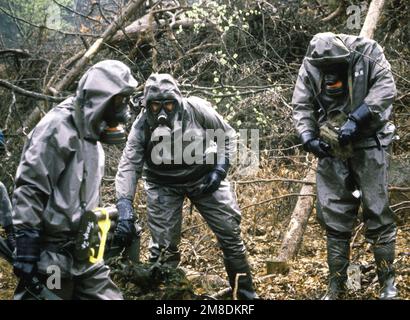 West German soldiers wearing nuclear-biological-chemical (NBC ...