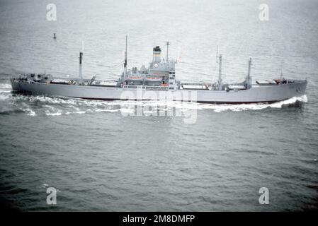 A starboard beam view of the surveying ship USNS CHAUVENET (T-AGS-29 ...