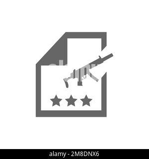 Icon of gun license, common graphic resources, vector illustrations ...