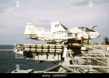 An Attack Squadron 95 (VA-95) KA-6D Intruder aircraft comes in for a ...