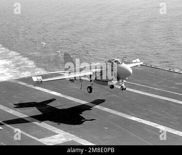 An Attack Squadron 95 (VA-95) A-6E Intruder aircraft is launched from ...