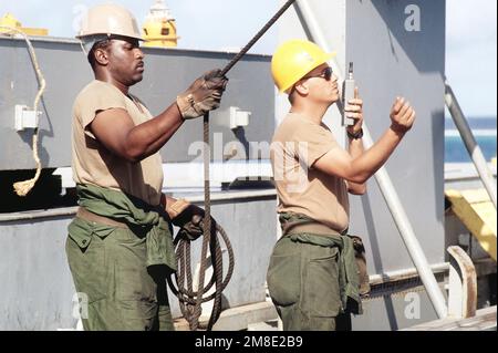SPC Michael Brumley of the 155th Transportation Company radios ...