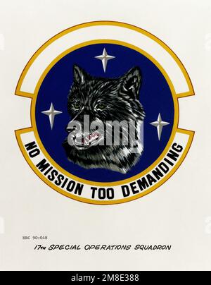 Approved insignia of the 17th Special Operations Squadron. Country ...