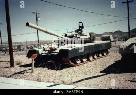 A front view of a Soviet T-80 main battle tank clearly showing the ...