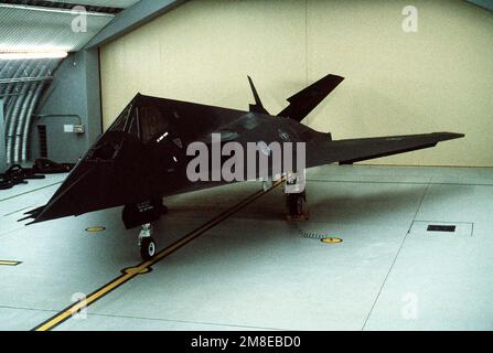 An F-117A aircraft from the 37th Tactical Fighter Wing (37th TFW) sits ...